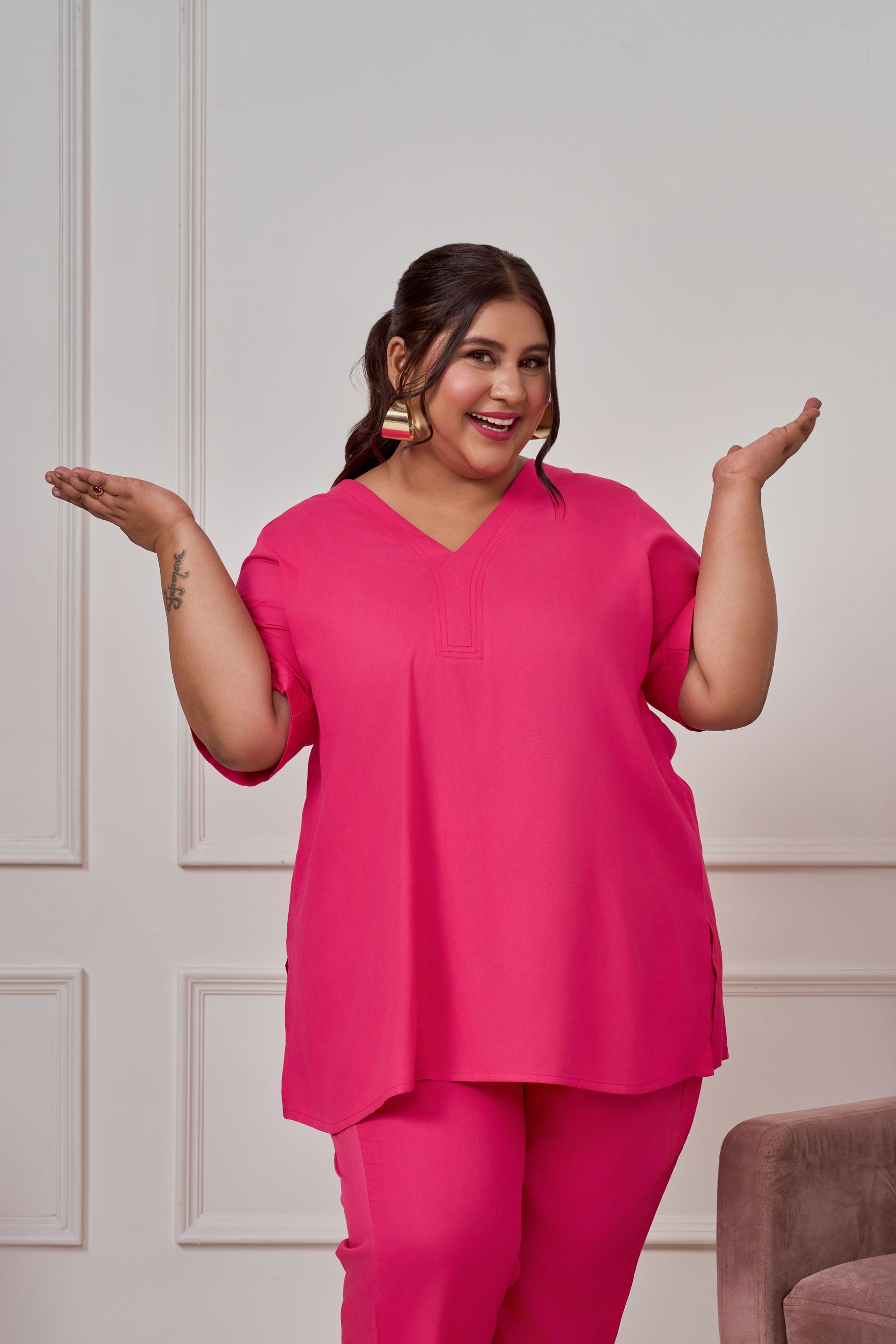 Hot Pink Linen Co-ord Set